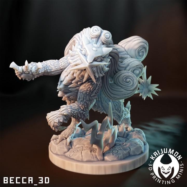Kaijumon Legendary Thunder Beast/ Tabletop Model / Miniature Figurine ...